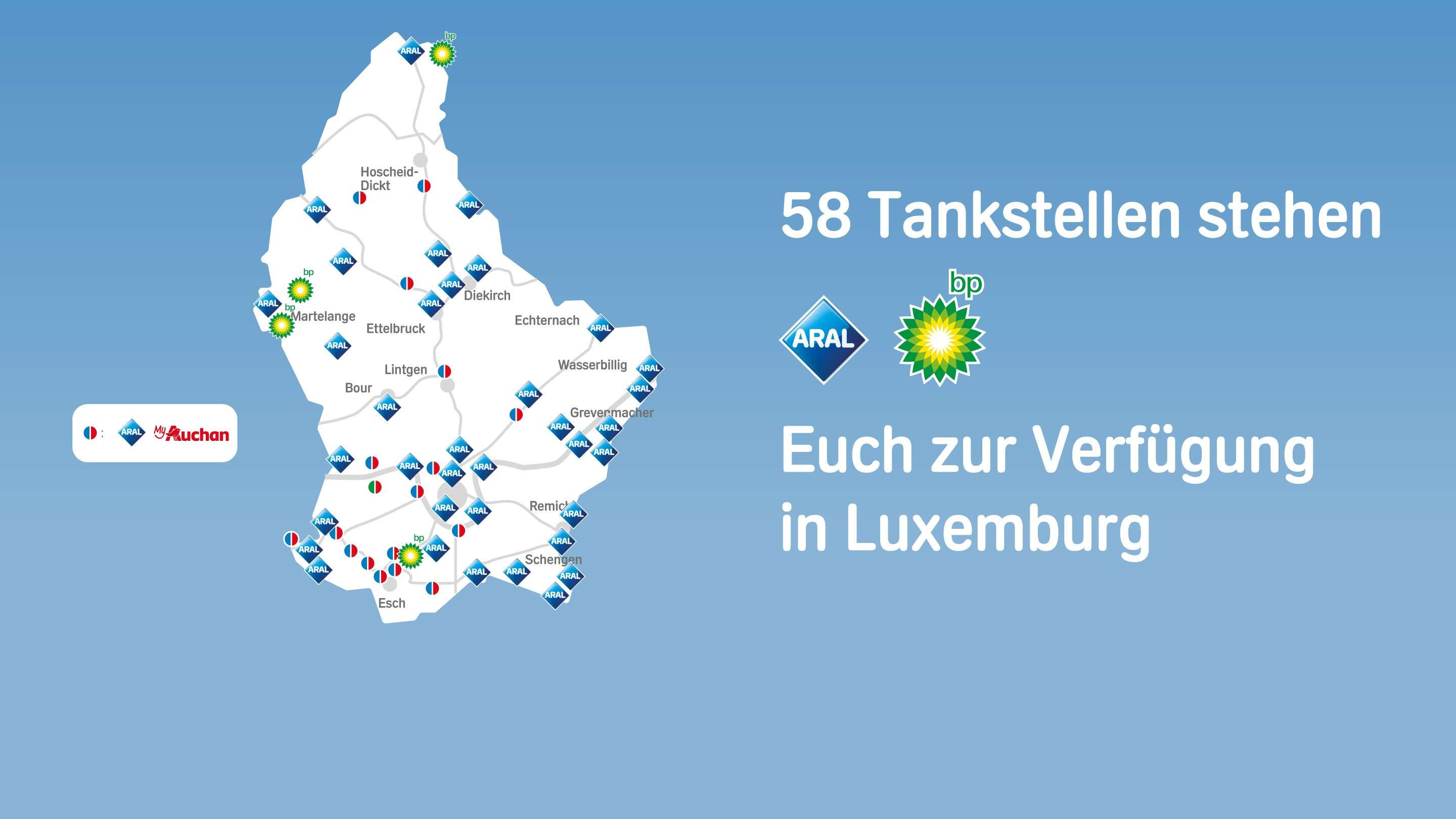 Öffnungszeiten von Aral und bp